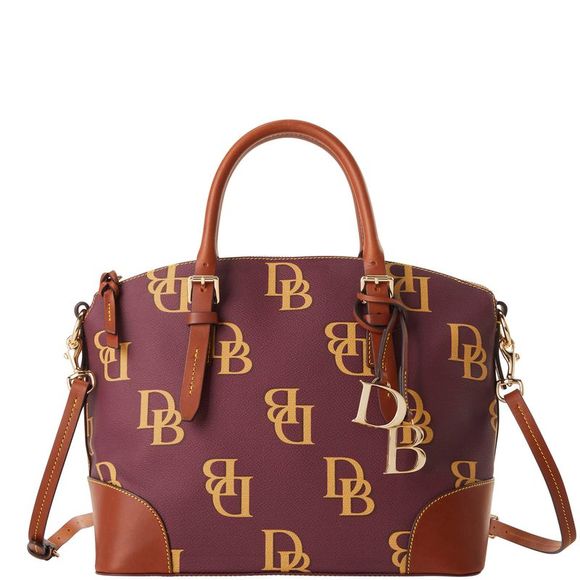 Dooney & Bourke | Bags | Dooney Bourke Monogram Domed Satchel Wine ...